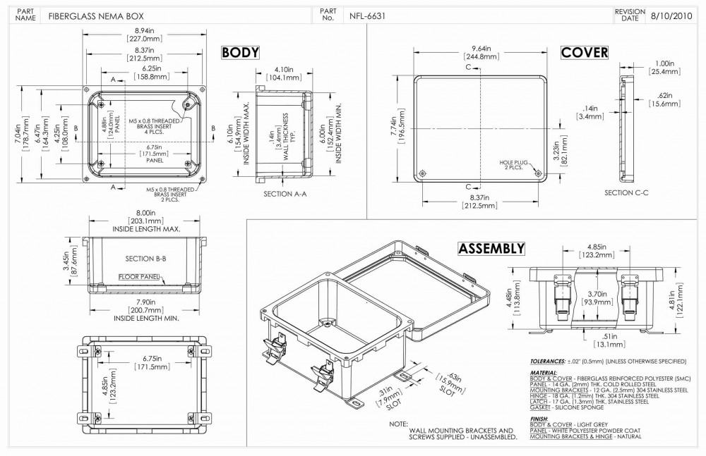 NFL-6631 product drawing preview