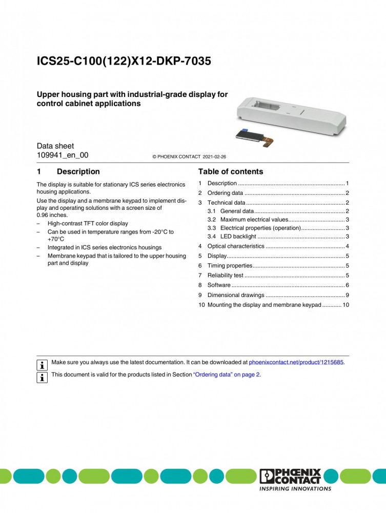 Phoenix Contact 1215685 datasheet page 1