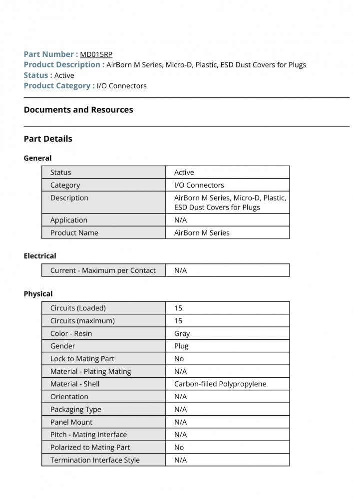 MD015RP technical document image 1