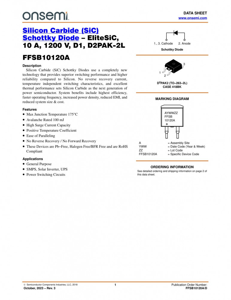 FFSB10120A datasheet page 1