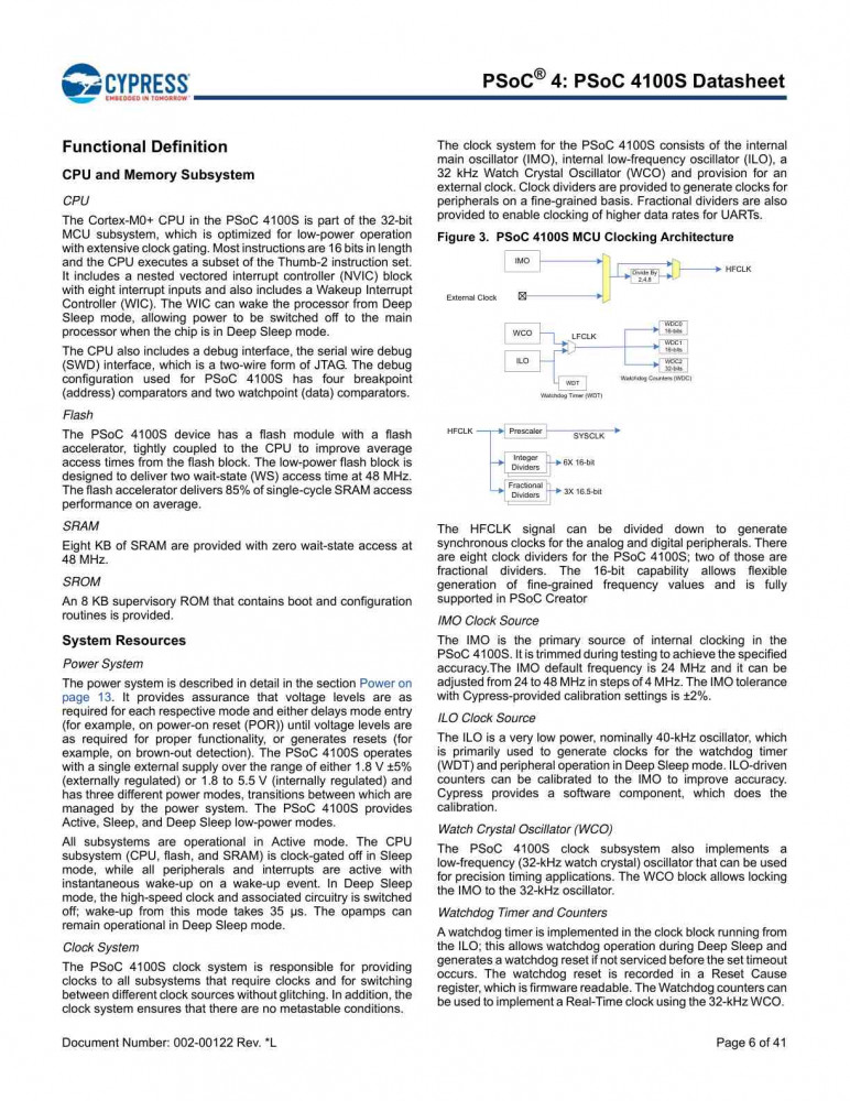 PSoC 4100S datasheet page 6