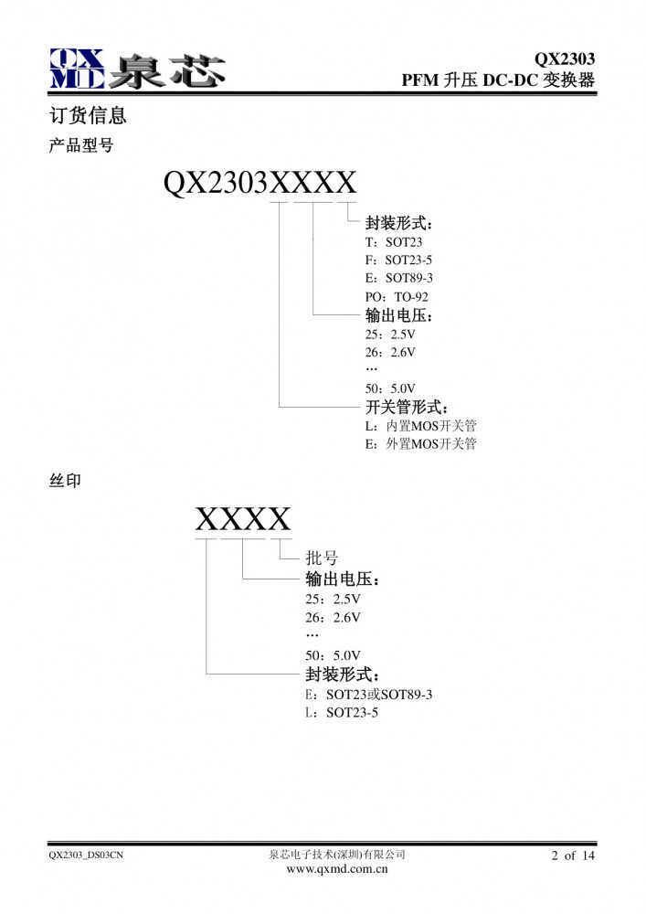 QX2303 datasheet page 2