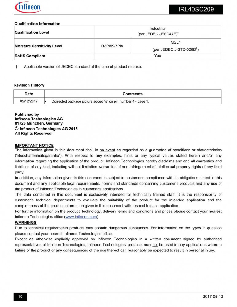 IRL40SC209 datasheet page 10