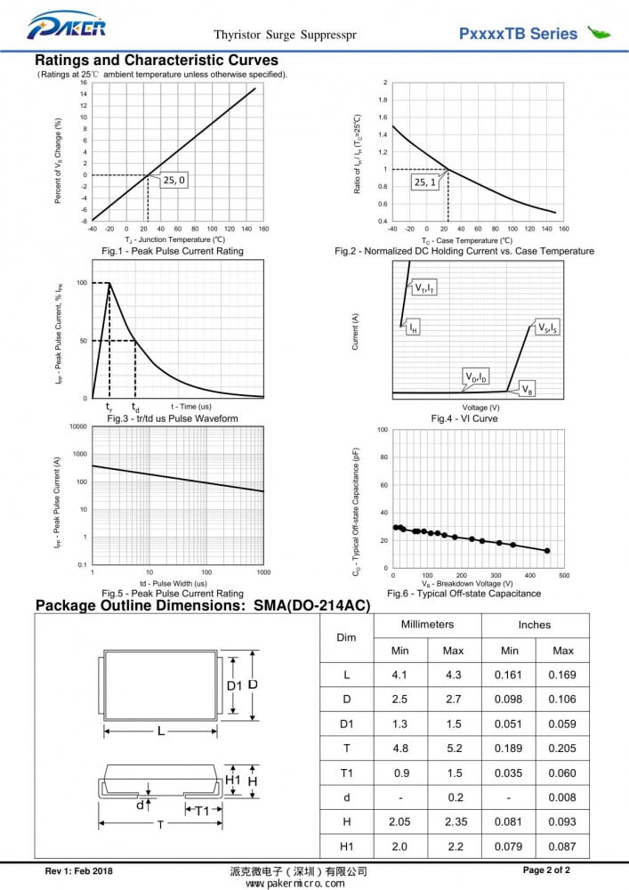 PAKER P0080TB technical document page 2