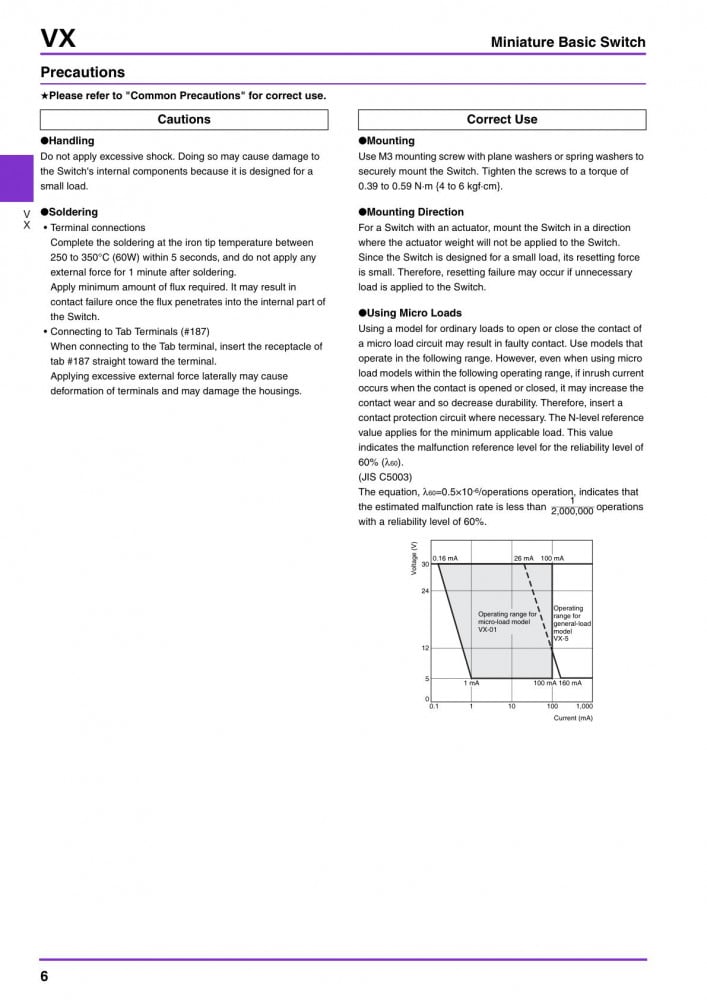 OMRON VX series datasheet page 6
