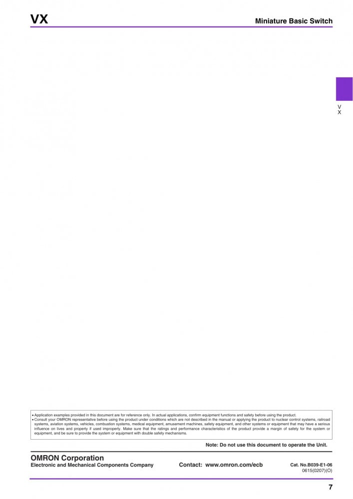 OMRON VX series datasheet page 7