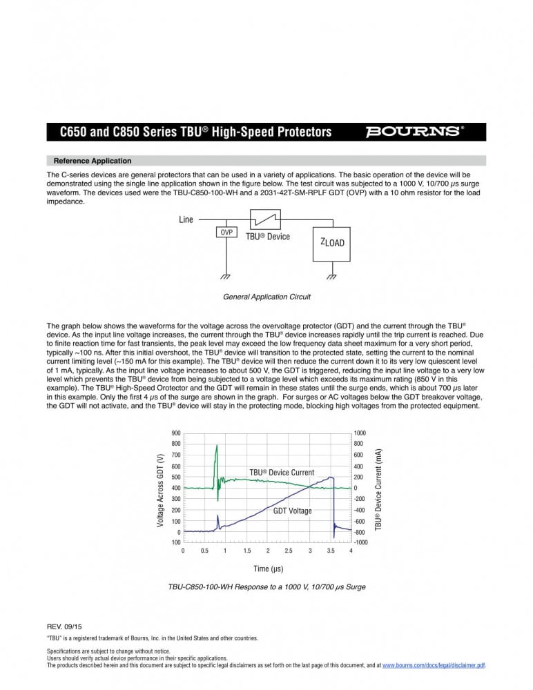 BOURNS C650 and C850 TBU datasheet page 6