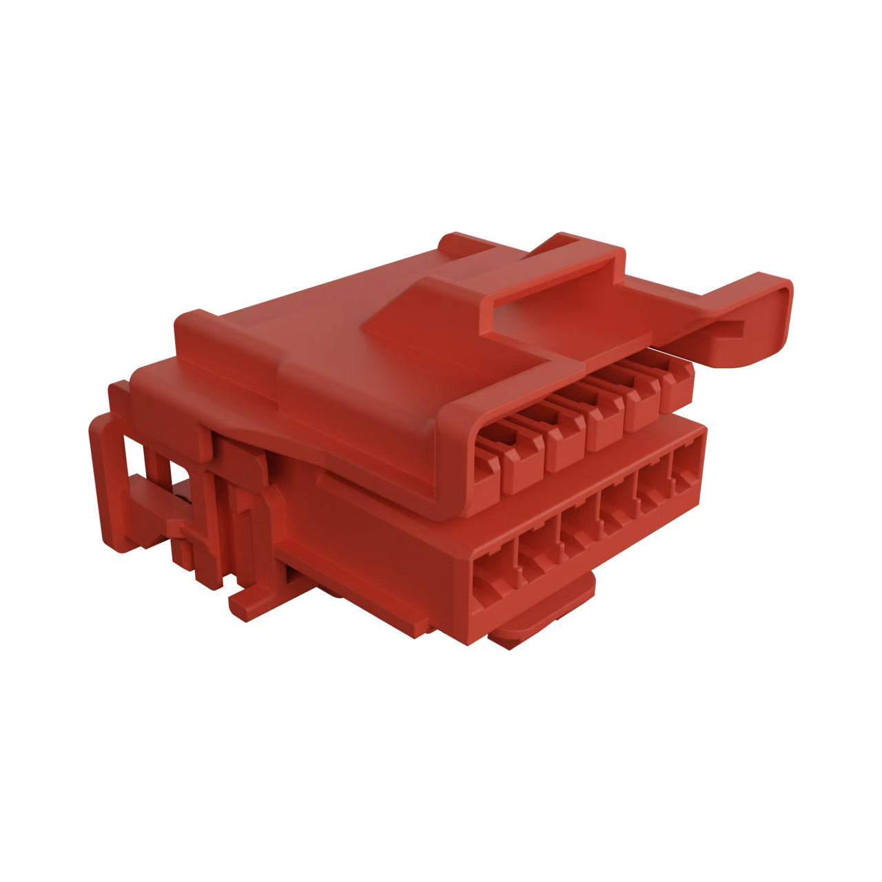 3.96mm Pitch Swing TPA Hermaphroditic Housing with Integrated TPA, 12 Circuits, Dual Row, Red for sale