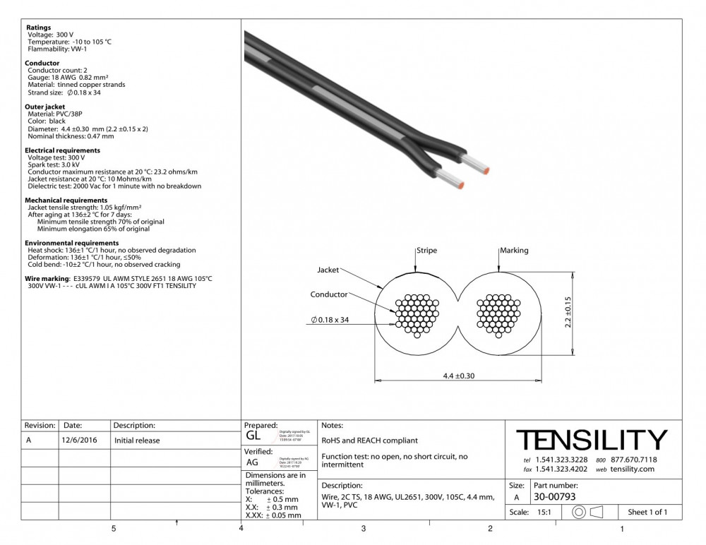 Tensility International 30-00793 product drawing