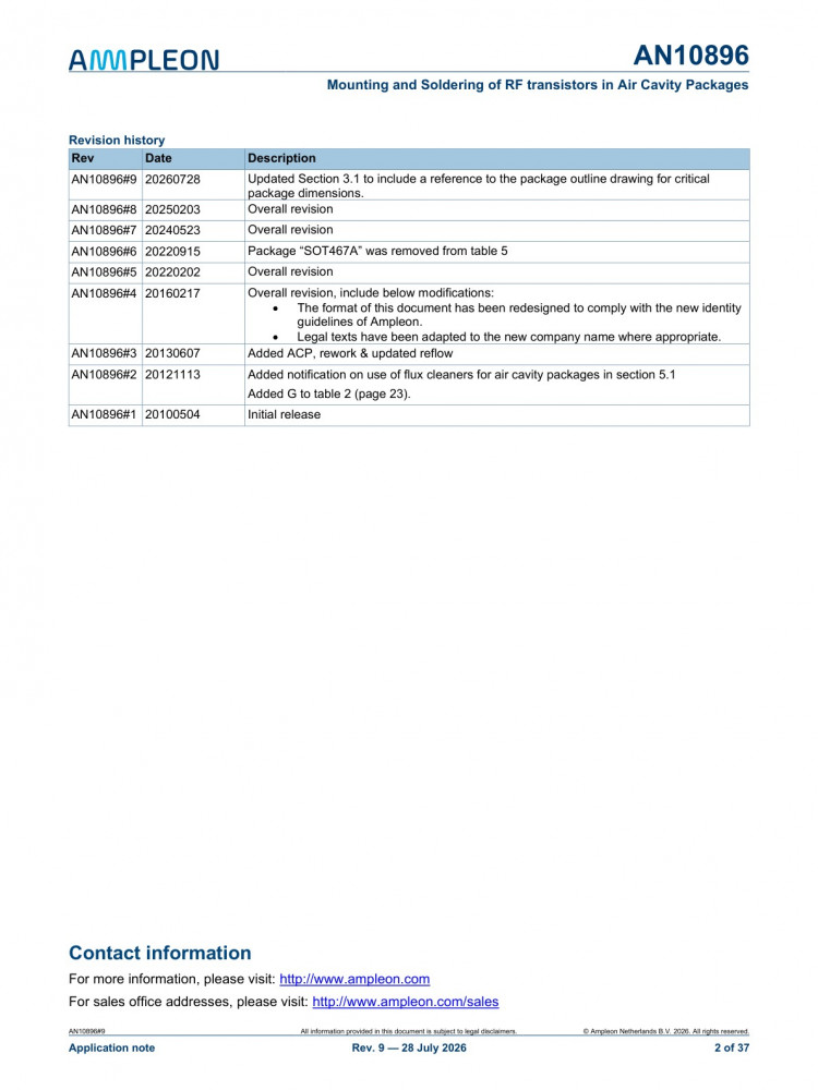 Ampleon mounting application note, page 2