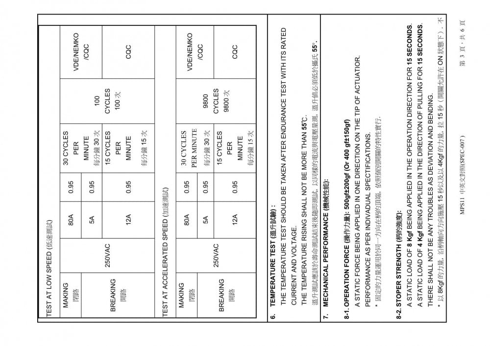 MPS11-PC18O-R specification page 4