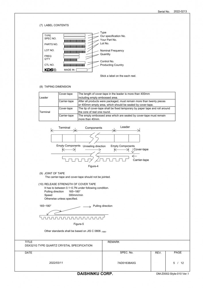 KDS 7AD01638A0G specification page 6
