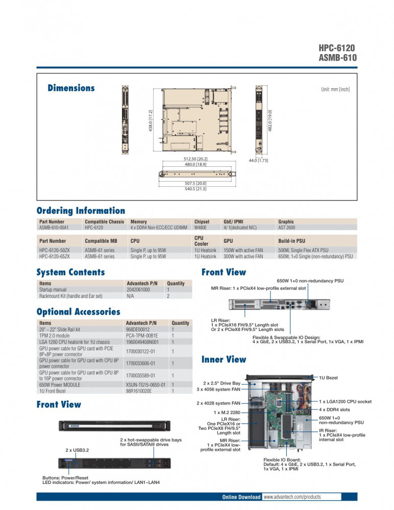 HPC-6120 and ASMB-610 product document page 2