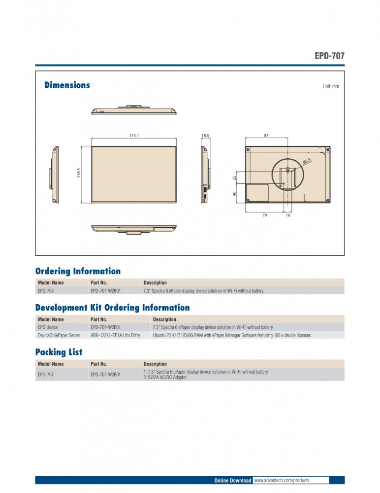 EPD-707 technical document page 2