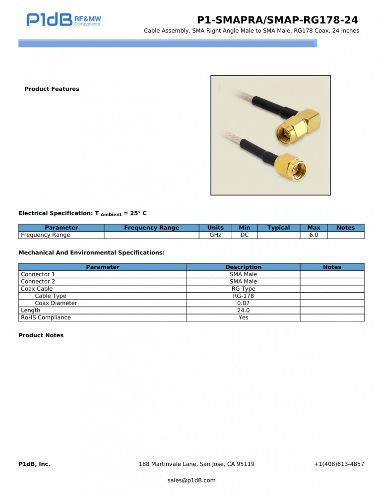P1-SMAPRA/SMAP-RG178-24 technical document image