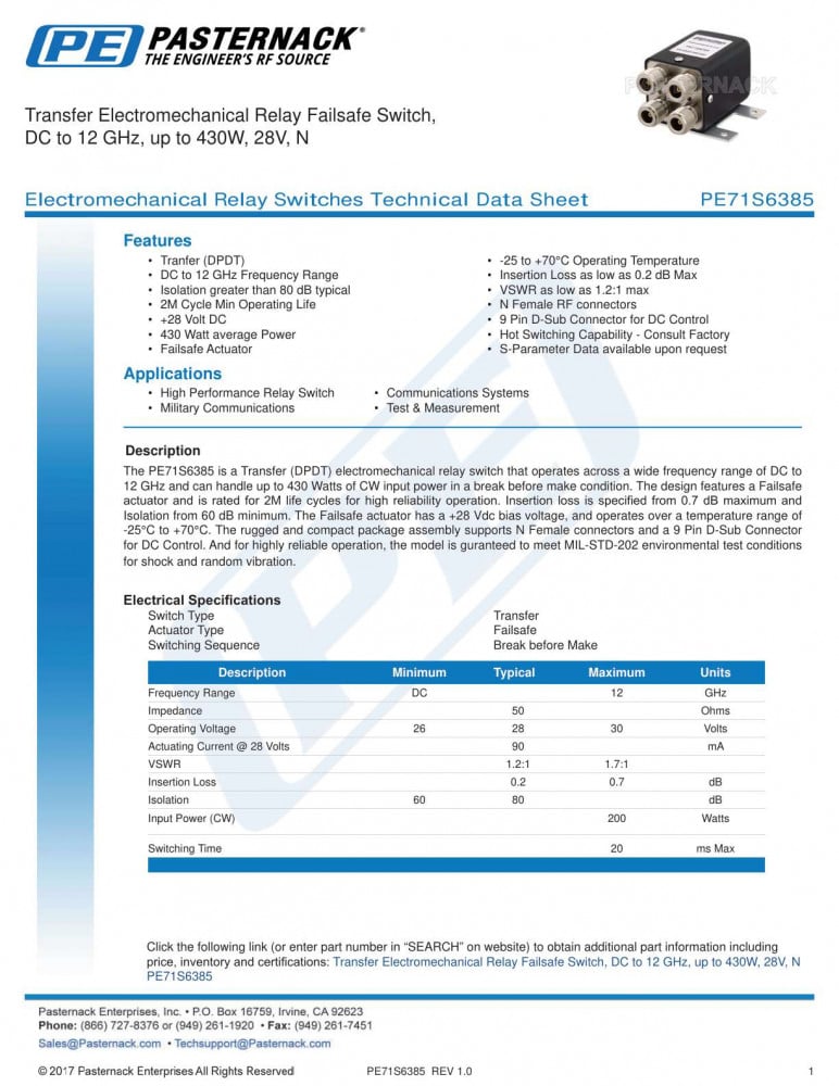 PE71S6385 datasheet page 1