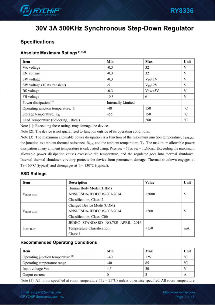RY8336 datasheet page 3