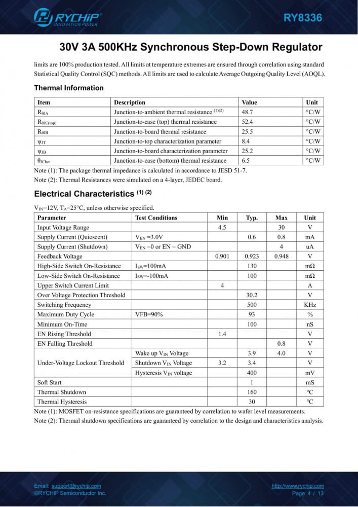 RY8336 datasheet page 4