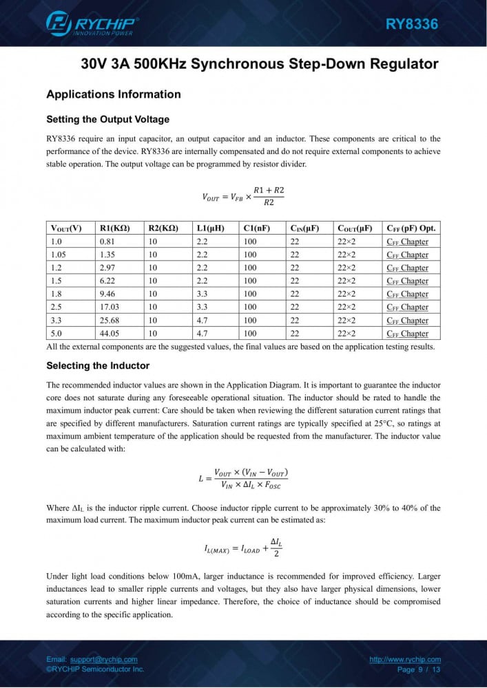 RY8336 datasheet page 9
