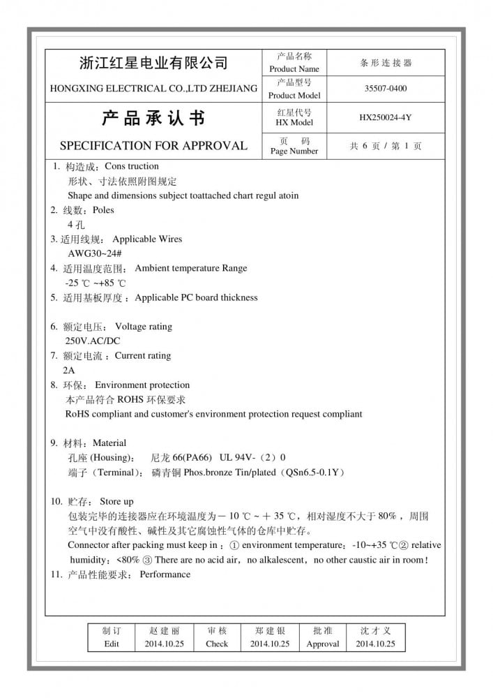 Hongxing approval document page 2