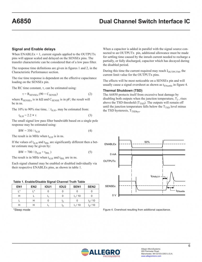 A6850 datasheet page 6