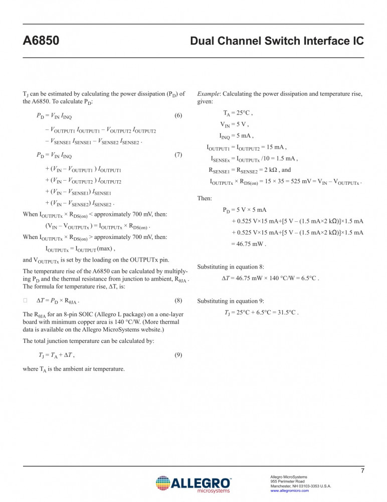 A6850 datasheet page 7