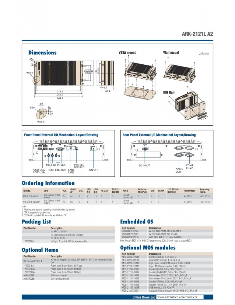 ARK-2121L technical document page 2