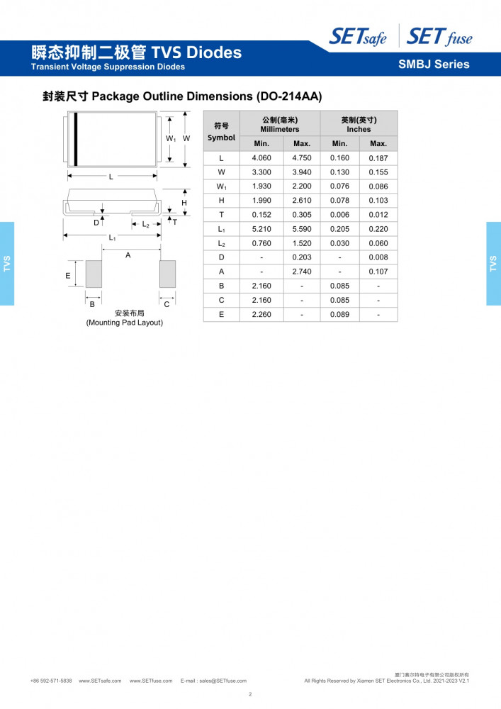 SMBJ Series datasheet page 2