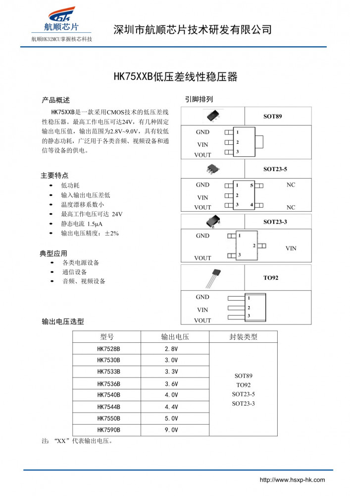 HK7540B datasheet page 1