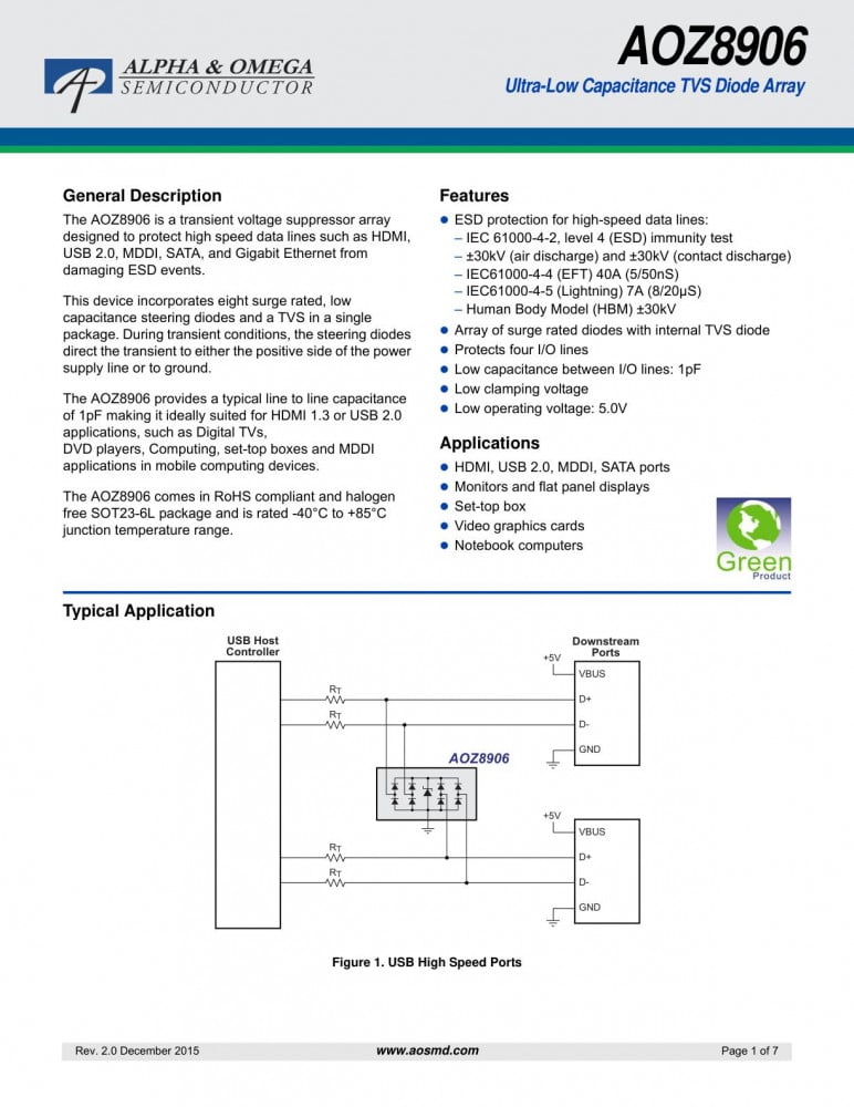 AOZ8906CI datasheet page 1