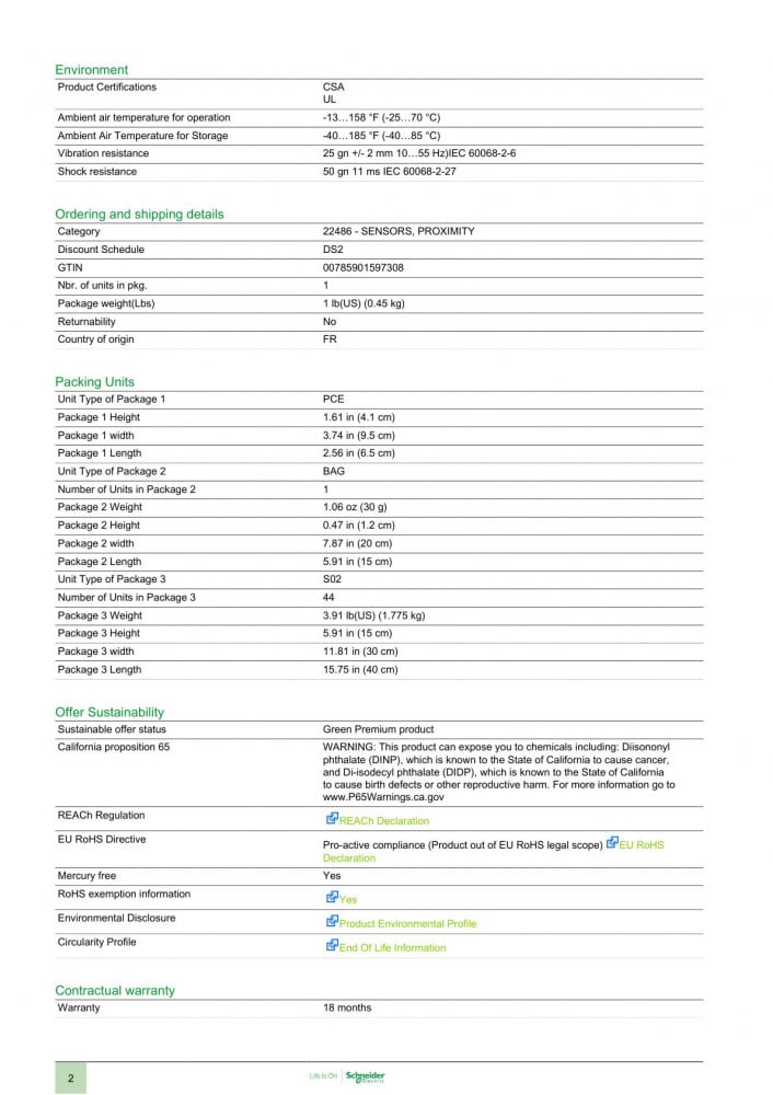 XS508B1NAM12 technical document page 2
