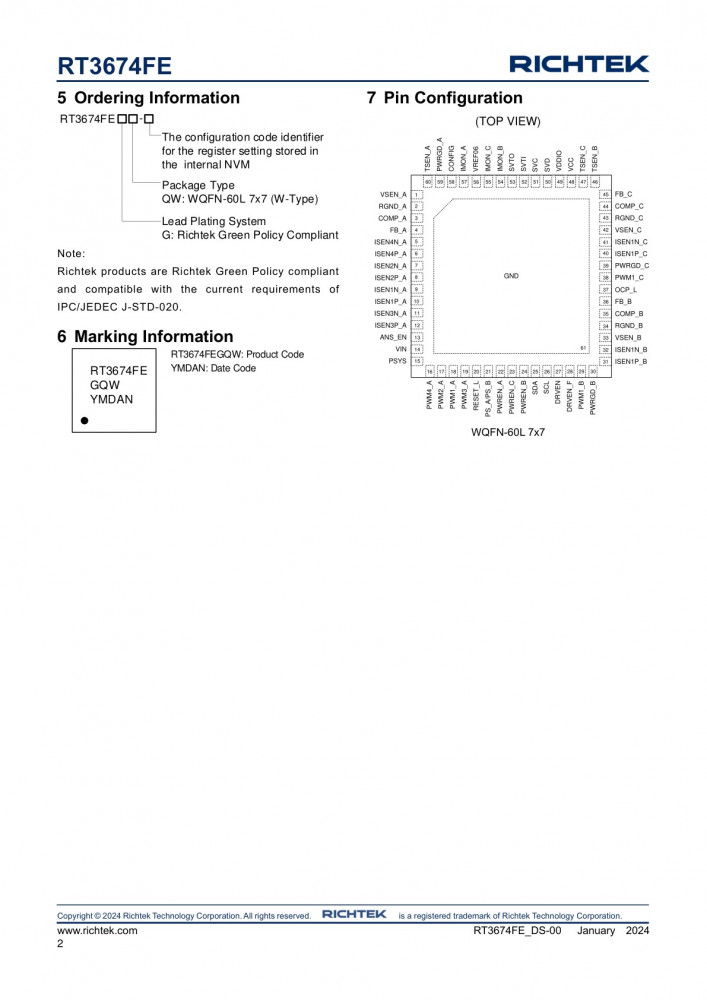 RT3674FE datasheet preview, page 2