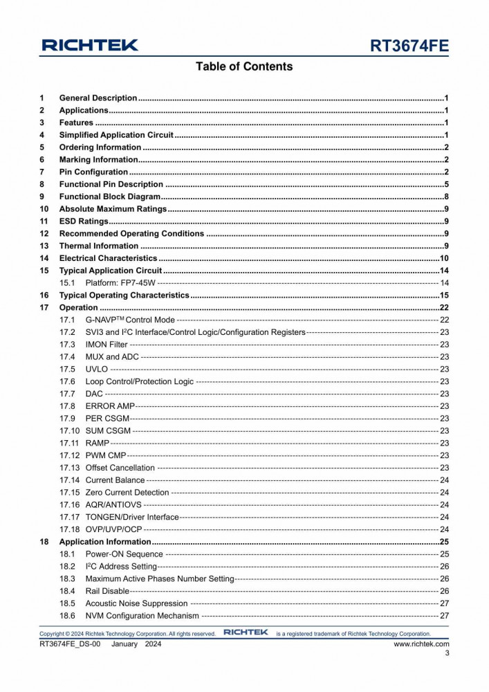 RT3674FE datasheet preview, page 3