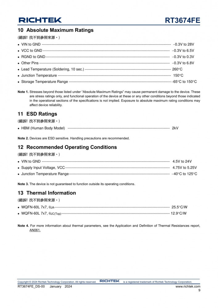 RT3674FE datasheet preview, page 9