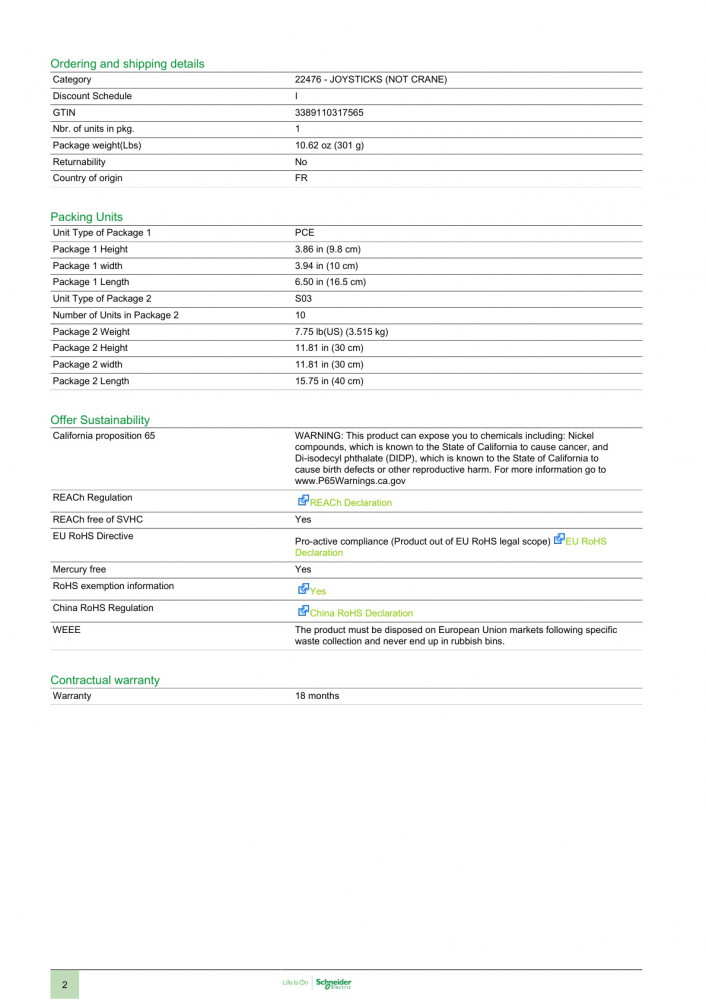 XD2CL1010 technical document page 2
