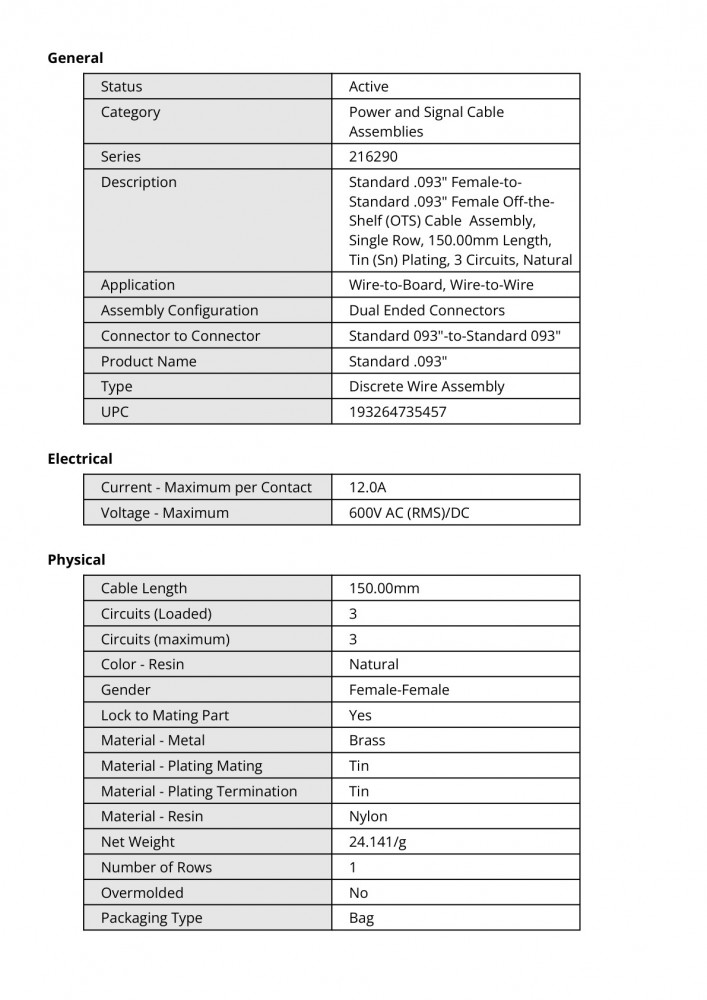 Technical document page 2 for product reference