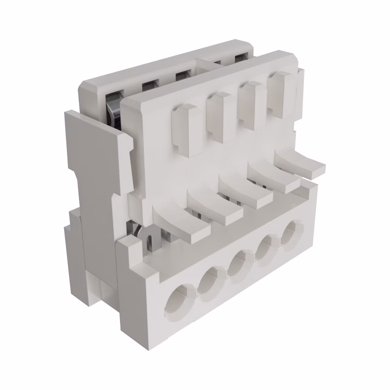 Appli-Mate RAST 2.5 IDT Housing, 2.50mm Pitch, with Side Latches, Female, 7 Circuits, Position Keys A & H Removed, Polarizing Rib Between 1/2 and 5/6