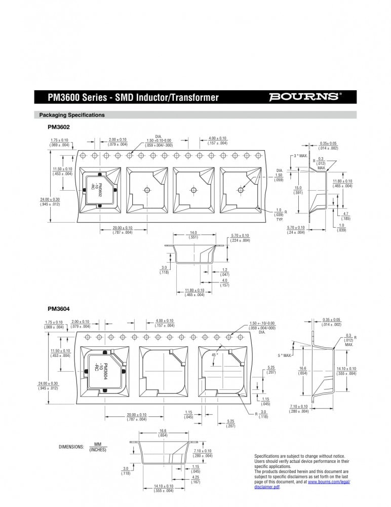 BOURNS PM3600 Series datasheet page 2