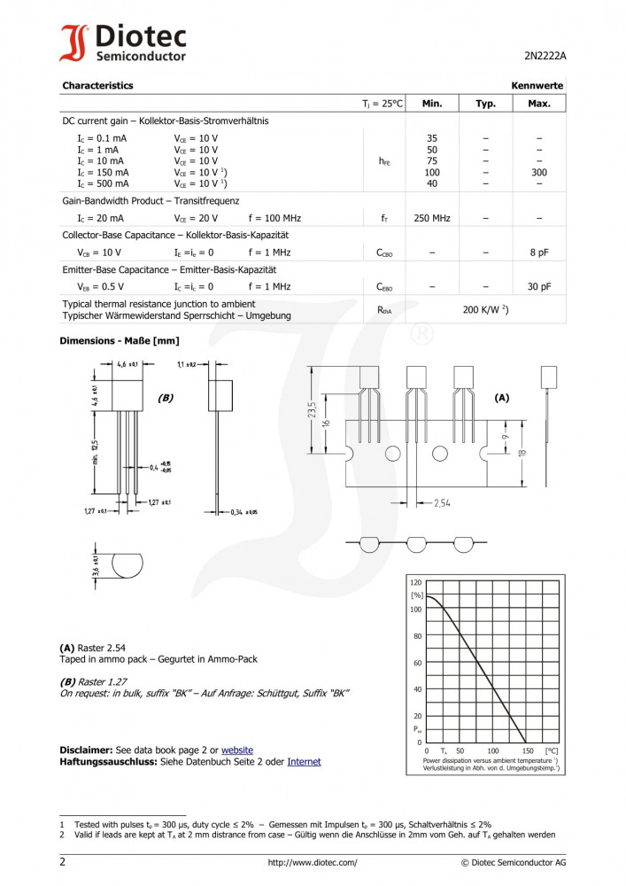 DIOTEC 2N2222A datasheet, page 2