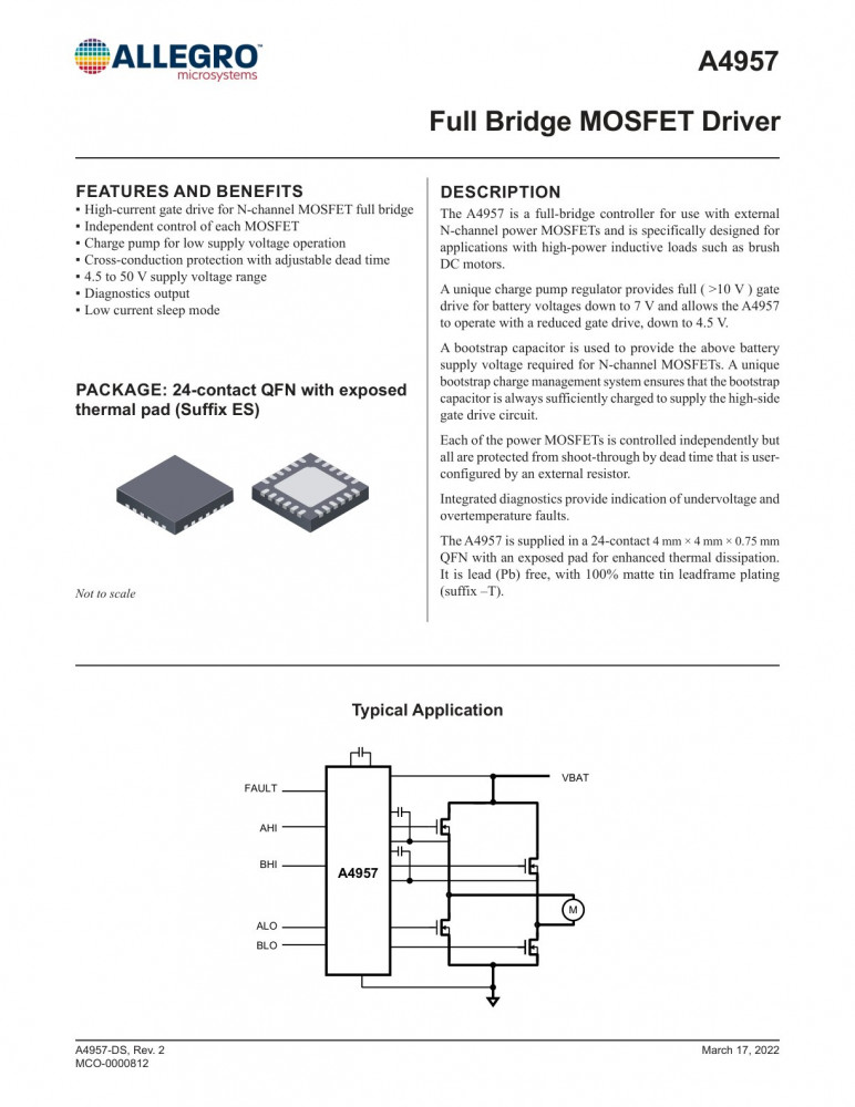A4957SESTR-T datasheet page 1