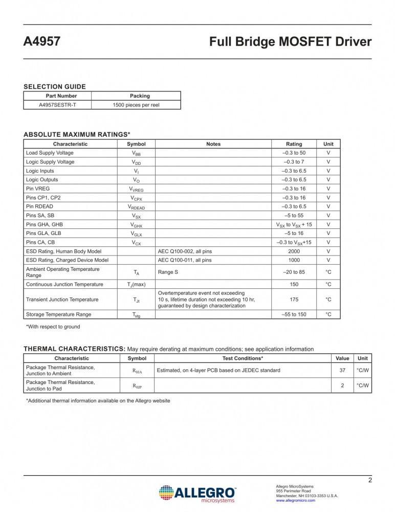A4957SESTR-T datasheet page 2