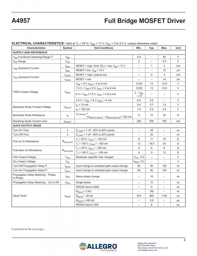 A4957SESTR-T datasheet page 4