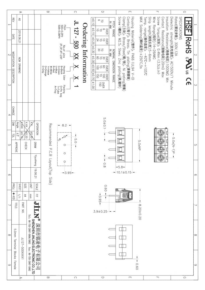 JILN JL127-50003G01 technical drawing preview