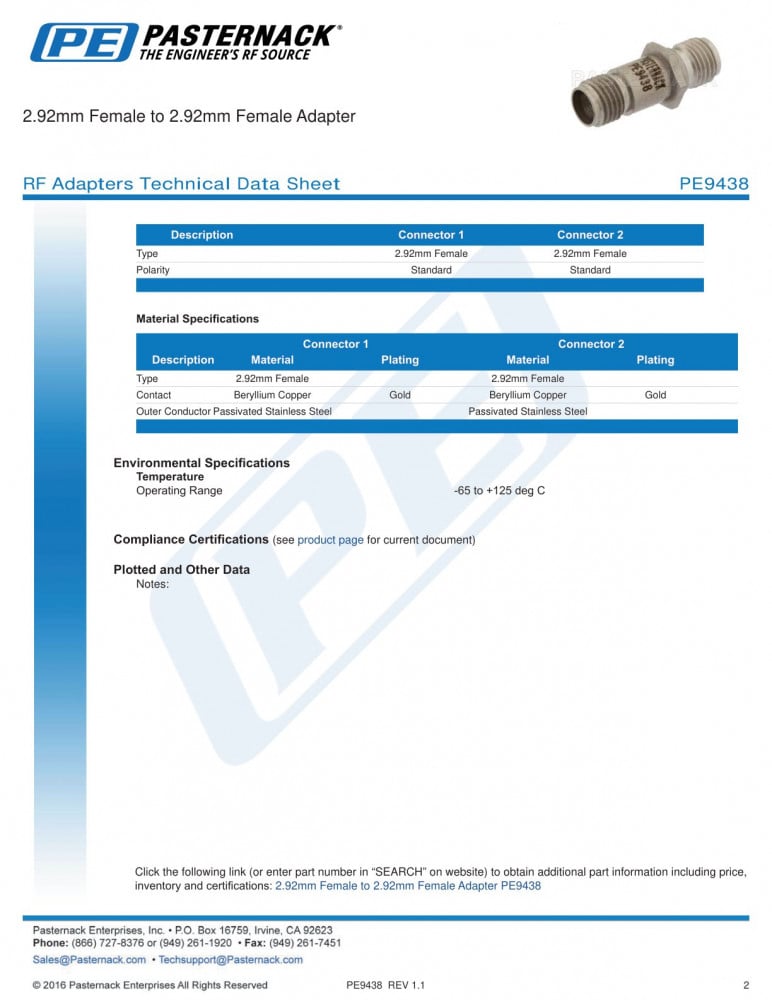 PE9438 technical document page 2