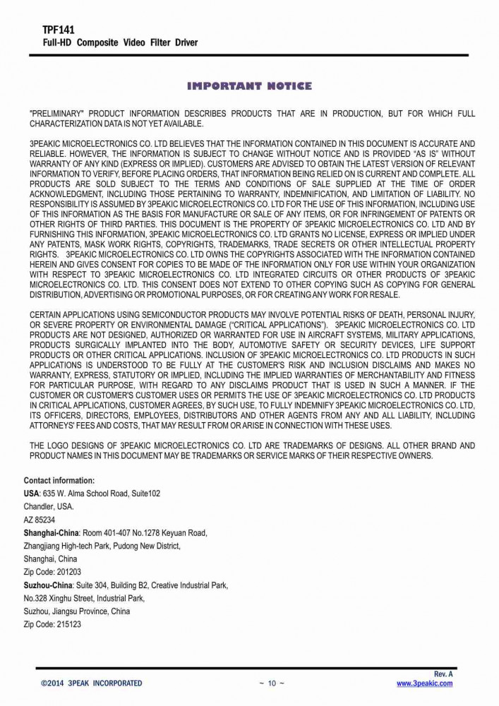 TPF141-TR datasheet page 10