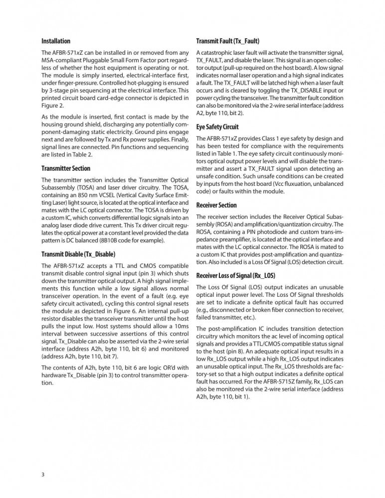 AFBR-5715APZ datasheet page 3