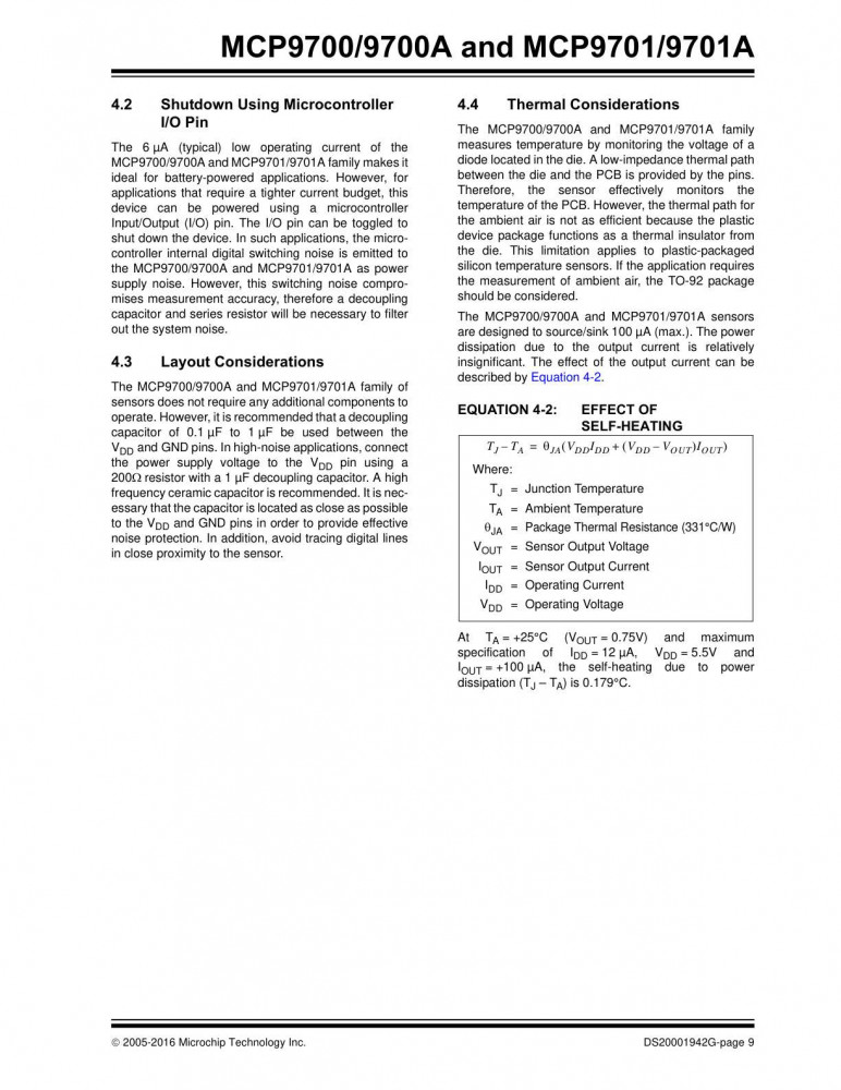 MCP9700T-H/LT technical document page 9