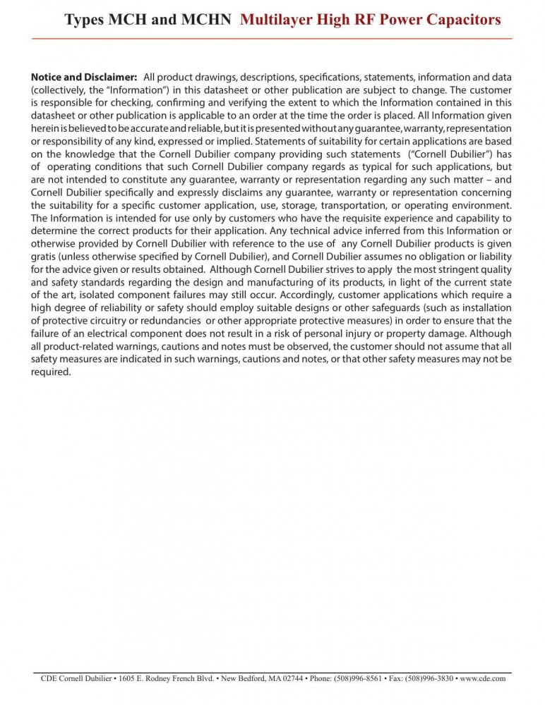 MCH and MCHN datasheet page 7