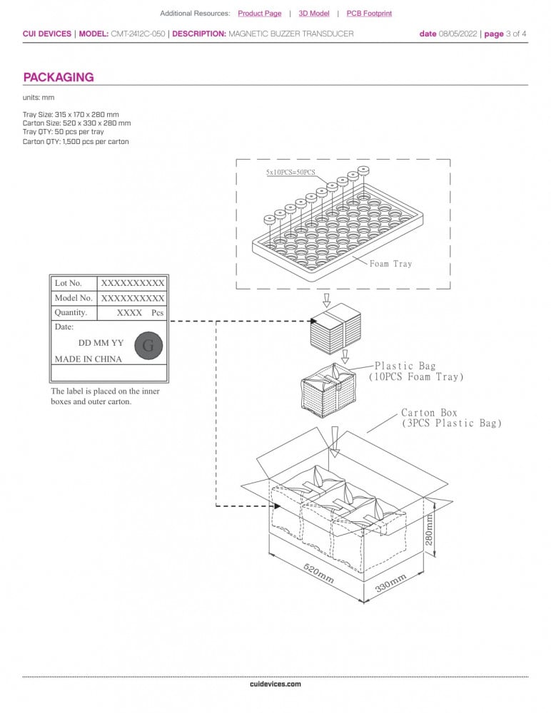 CMT-2412C-050 datasheet page 3