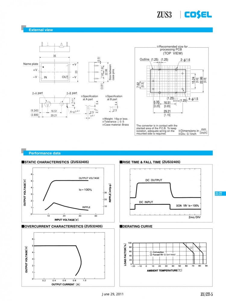 Cosel ZUS series datasheet page 4
